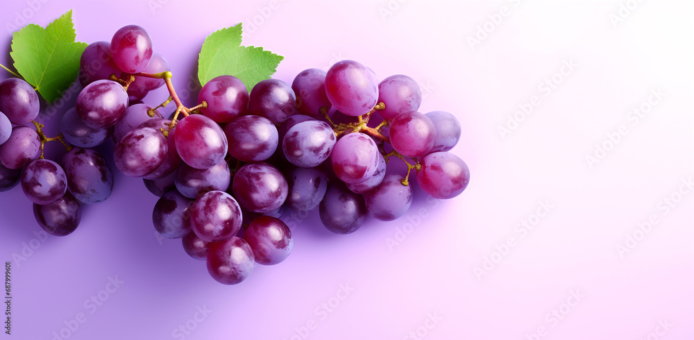 fresh purple grape fruit healthy food concept Arrange a beautiful top ...