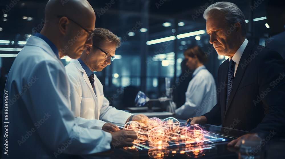 Neuroscientist Analyzing Brain MRI Images for Patient Care in a ...