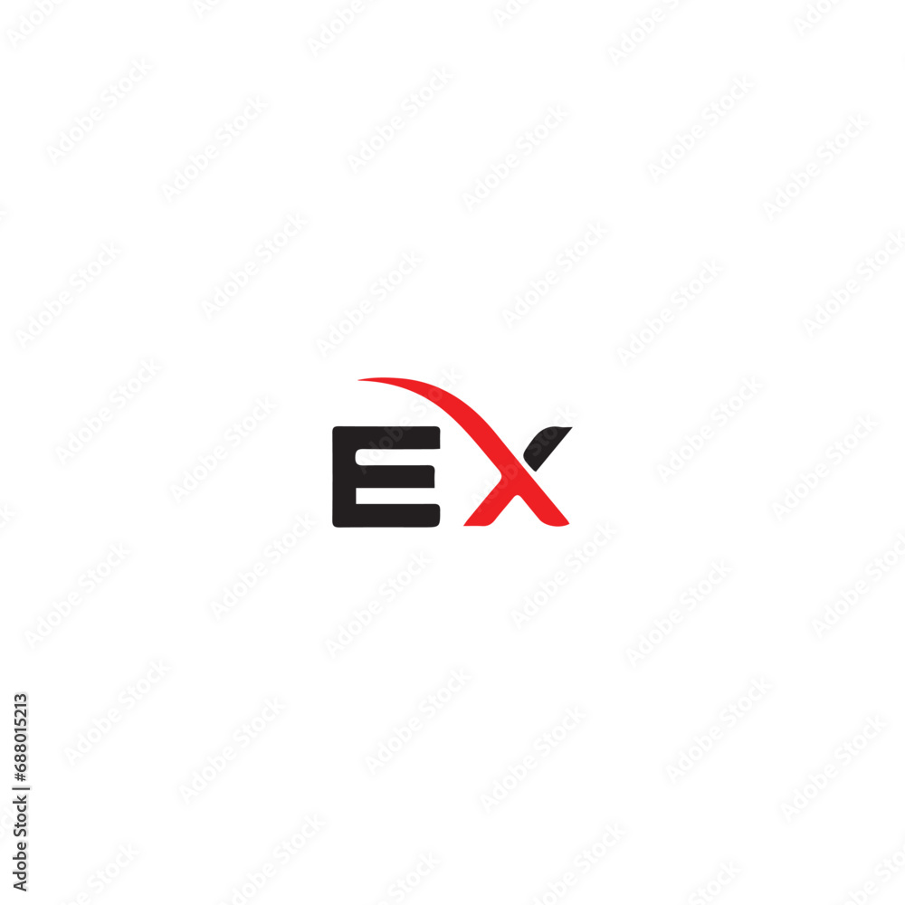 EX logo. E X design. White EX letter. EX, E X letter logo design ...