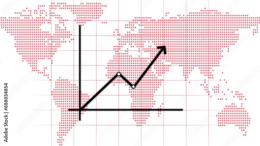 Animated financial growth chart with trend line graph. Growth bar chart ...