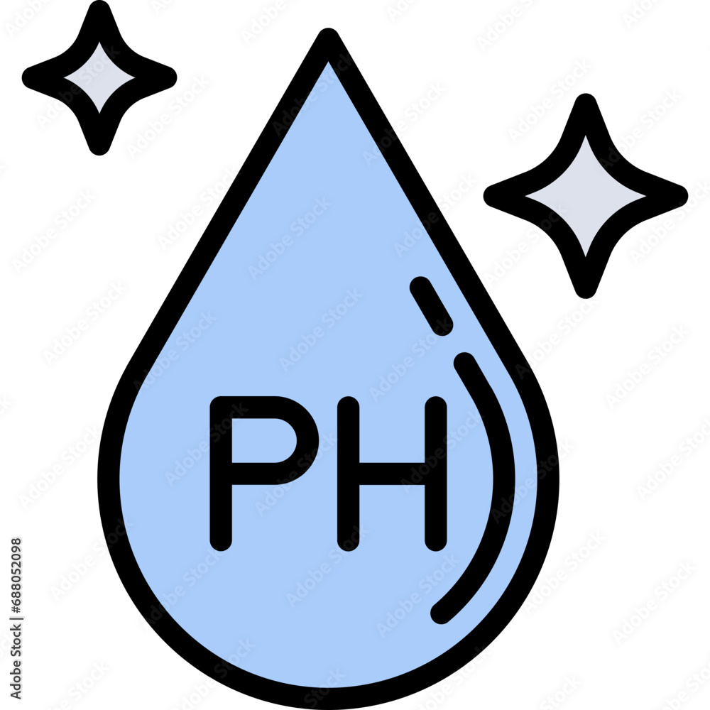 Alkaline water icon. Filled outline design. For presentation, graphic ...