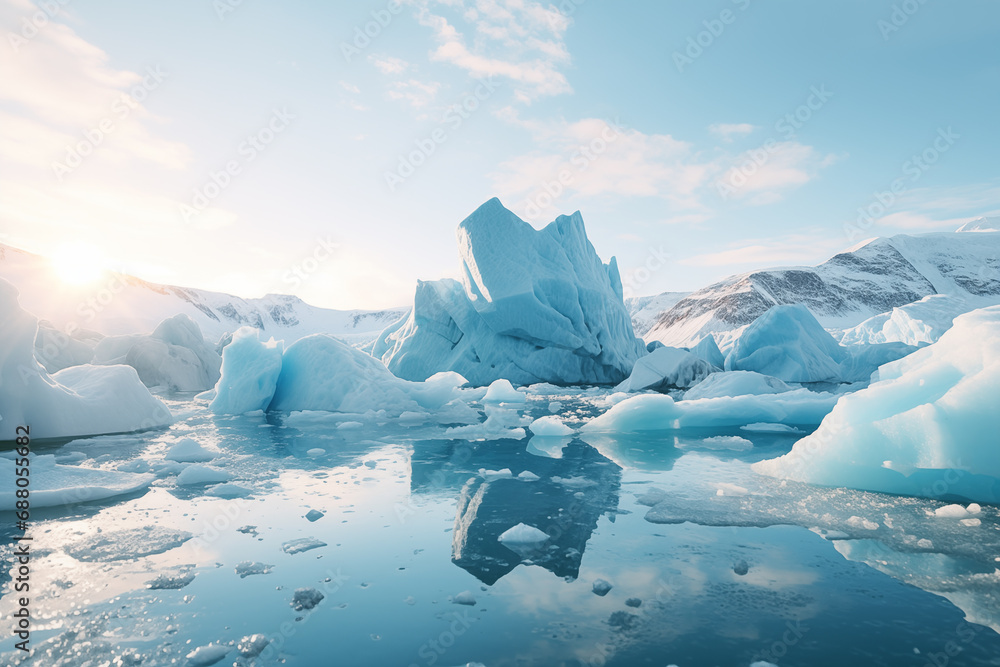 Melting polar ice. Impact of climate change on the Arctic and Antarctic ...