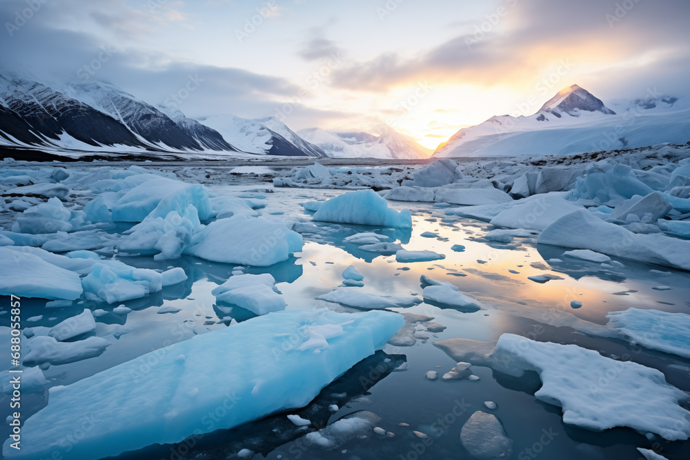Melting polar ice. Impact of climate change on the Arctic and Antarctic ...