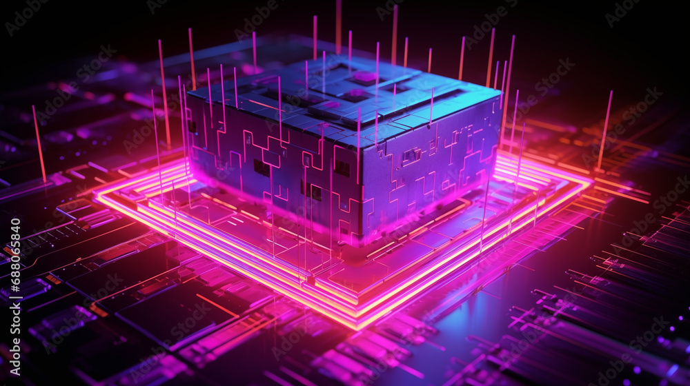 Quantum information processing concept. AI and quantum computing for ... Quantum information processing concept. AI and quantum computing for ...