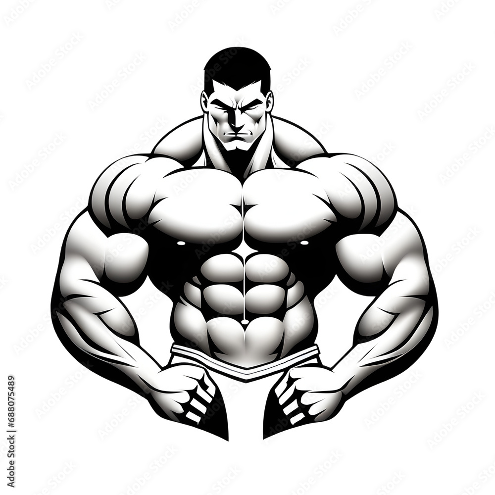 muscle man transparent png - muscular bodybuilder ilustração do Stock ...