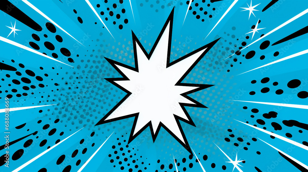 Dynamic Pop Art Explosion: Retro Comic Background with Lightning Blast ...