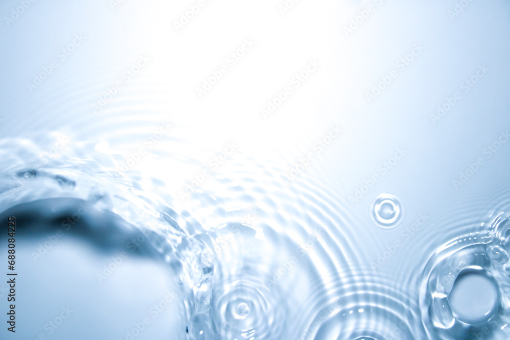 The clear blue surface of the water gradients from light to dark. Stock ...