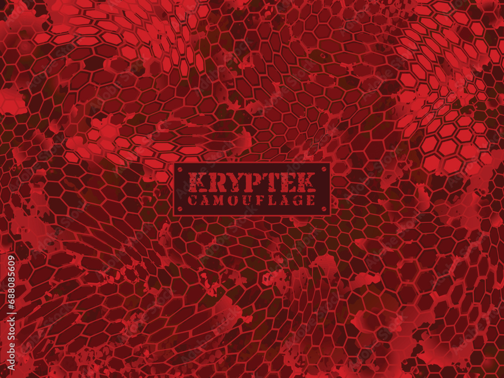Red Kryptek Camouflage Pattern, camouflage background Stock Vector ...