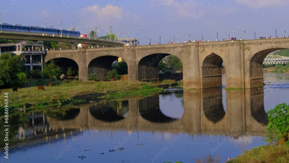 30 November 2023, Pune Metro Near Chhatrapati Shivaji bridge Built in ...