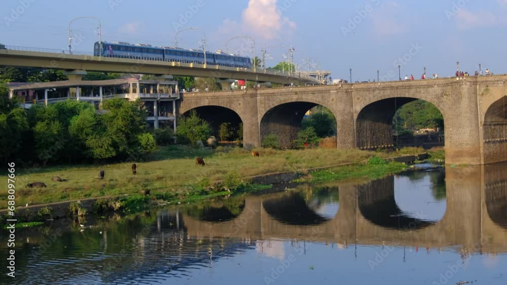 30 November 2023, Pune Metro Near Chhatrapati Shivaji bridge Built in ...