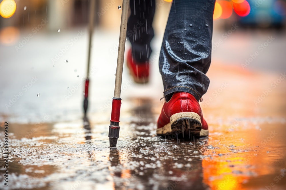 Striding legs showcase the art of Nordic walking practice, a low-impact ...