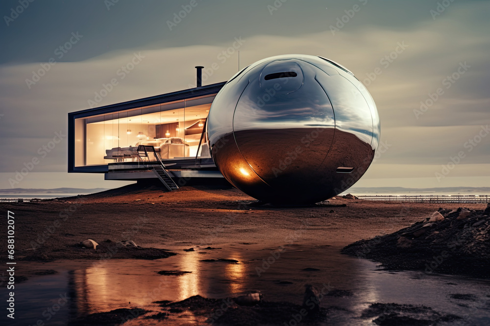 Concept House With Futuristic Transportation Sci Fi Futuristic Home