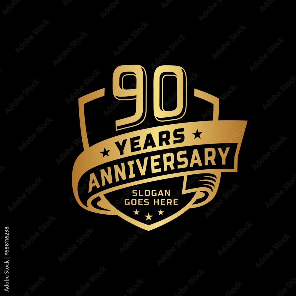 90 years anniversary celebration design template. 90th anniversary logo ...