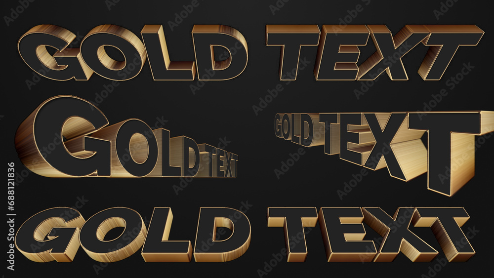 3D Black and Gold Text Effect Stock Template | Adobe Stock