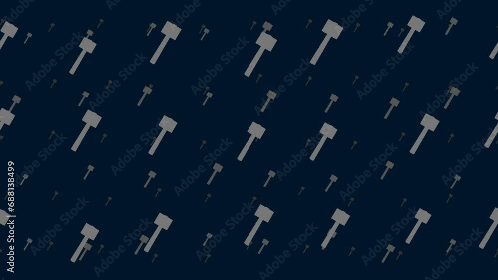 Vidéo Stock Mallet symbols float horizontally from left to right ...