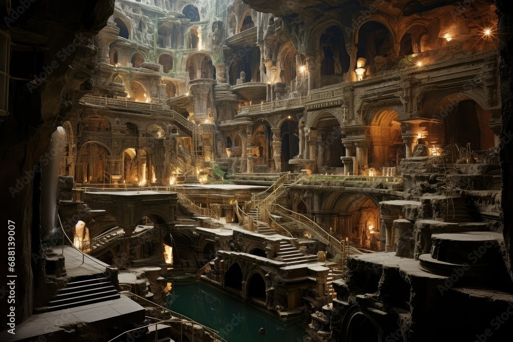 Foto de Interior of ancient city, A mystical a hidden civilization ...