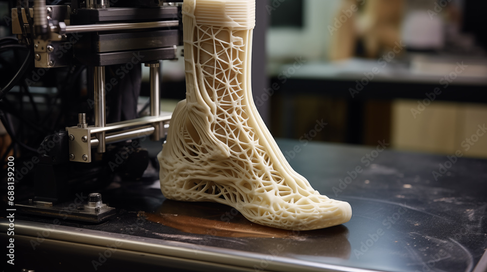 Foto de prototype of a human prosthetic leg made using a 3D printer do ...
