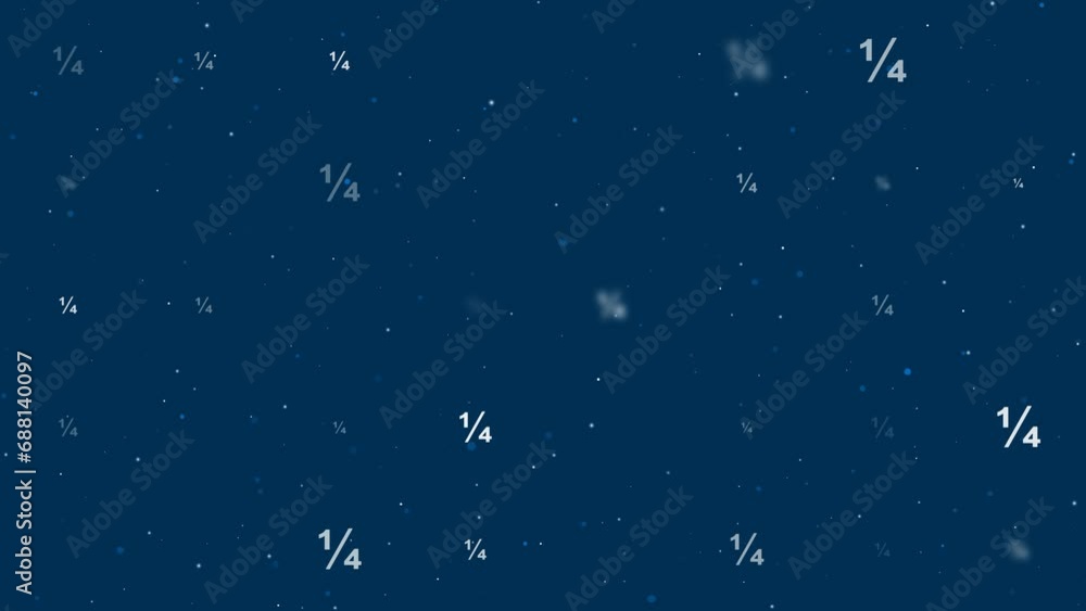 Template animation of evenly spaced quarter fraction symbols of ...
