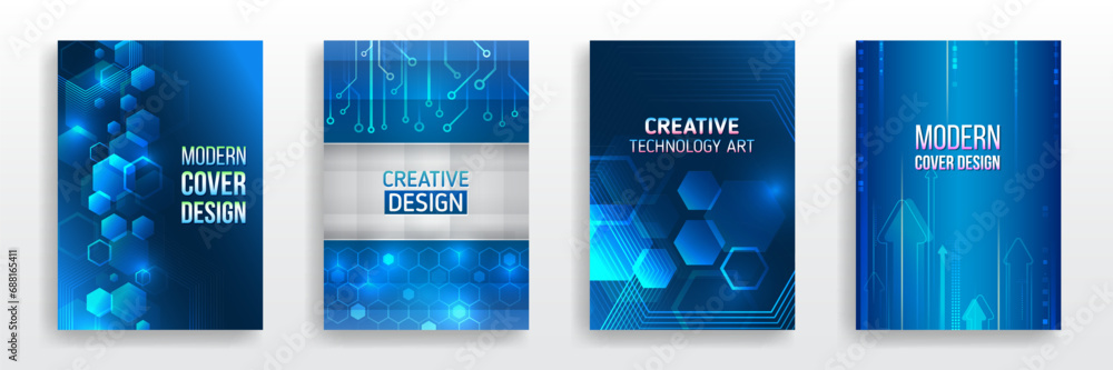 Science cover design for business presentation. High-tech brochure ...