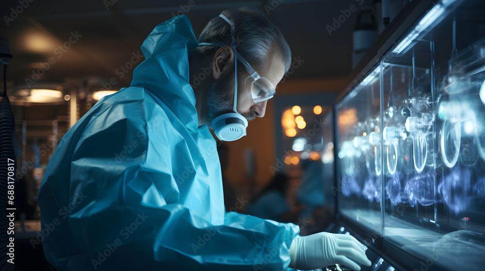 Medical Professional Analyzing X-rays and Viewing Tomography Images in ...