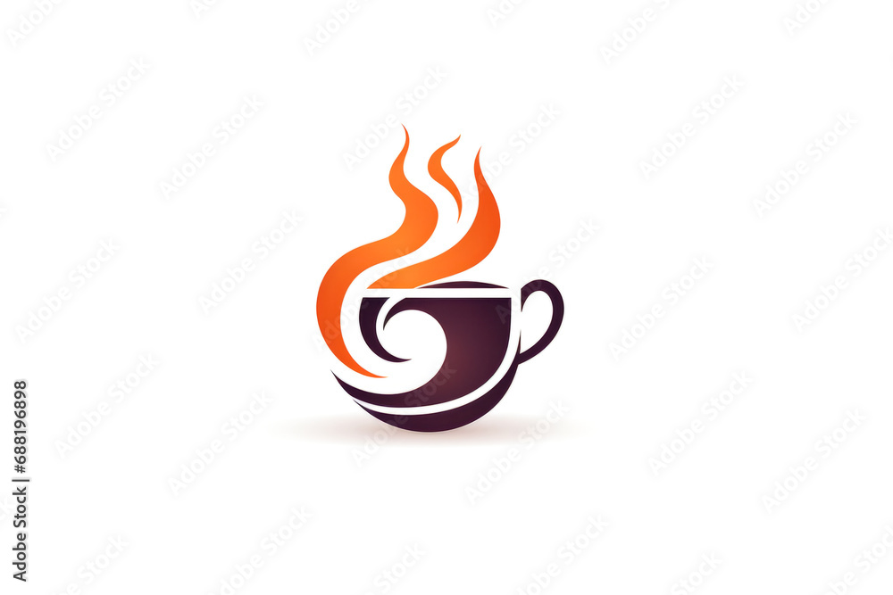 Beautiful colorful coffee cup logo with steam isolated on white ...