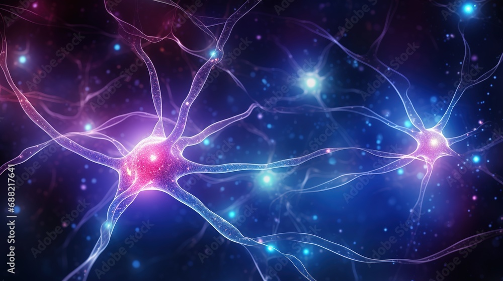 Active nerve cells. Neuronal network with electrical activity of neuron ... Active nerve cells. Neuronal network with electrical activity of neuron ...