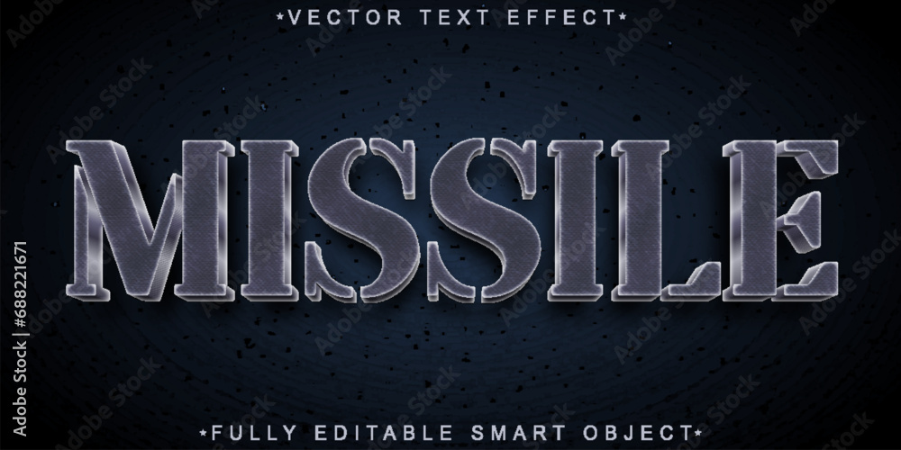 Missile Vector Fully Editable Smart Object Text Effect Stock Vector | Adobe Stock