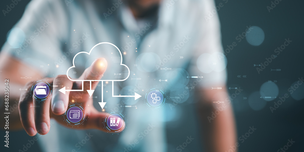 Cloud computing diagram. Cloud technology. Data storage. Networking ...