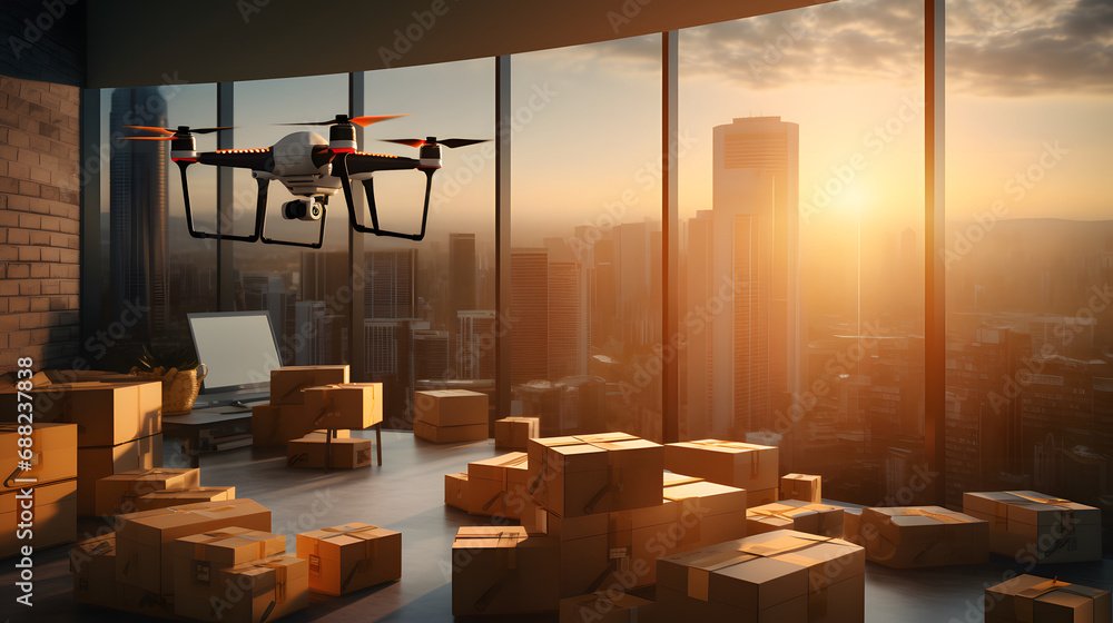 an advanced scene showcasing AI-Powered Personalized Work Environments ...