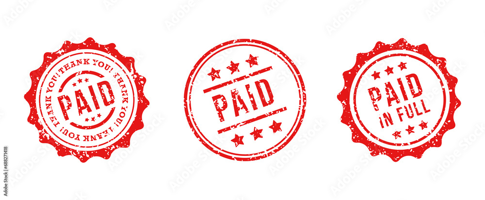 Paid stamp payment stamp in grunge for business finance and paid sign ...