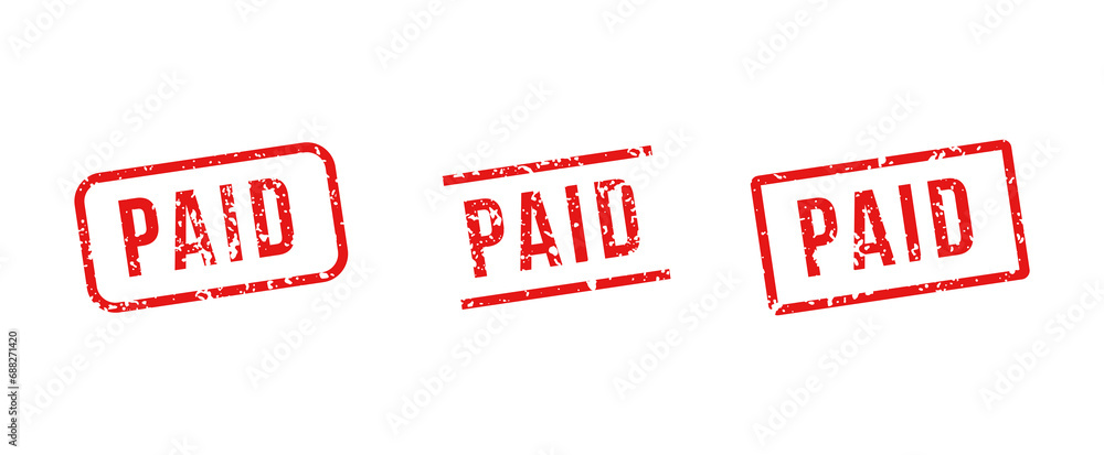Paid stamp payment stamp in grunge for business finance and paid sign ...