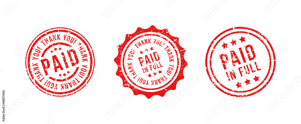 Paid stamp payment stamp in grunge for business finance and paid sign ...