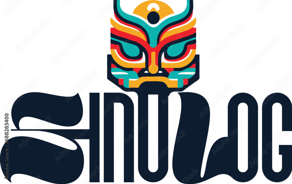 Dynamic Sinulog Design Typography Logo Text: Festive Design for ...