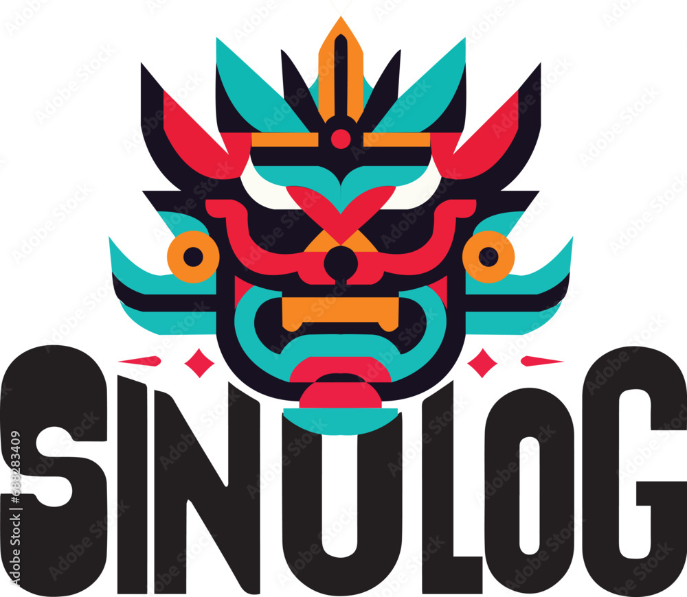 Dynamic Sinulog Design Typography Logo Text: Festive Design for ...