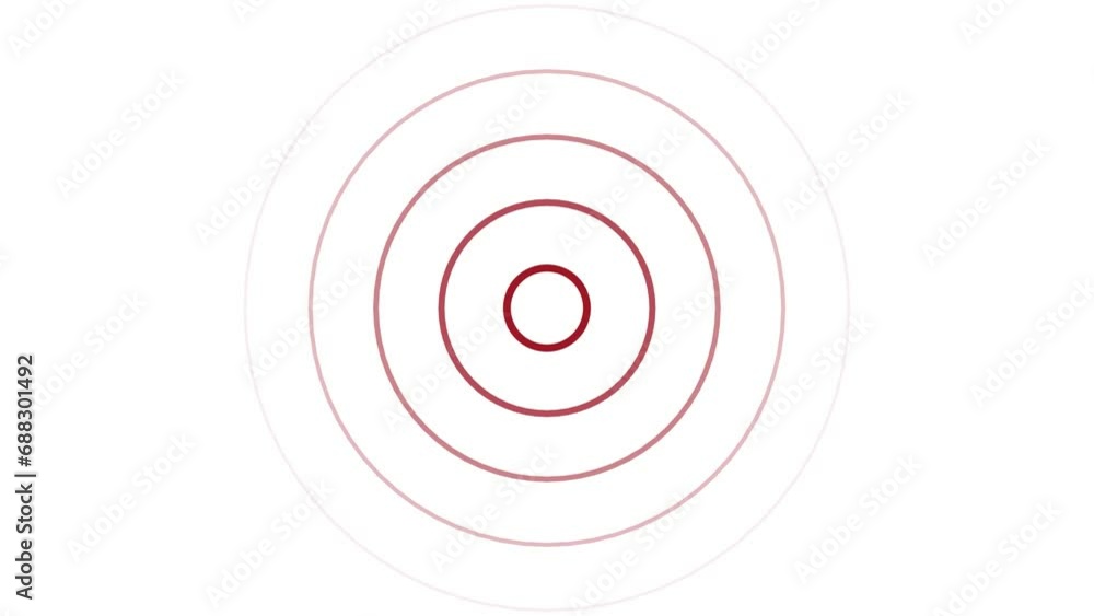 Radio wave animation, scanning waveform animation on white background ...