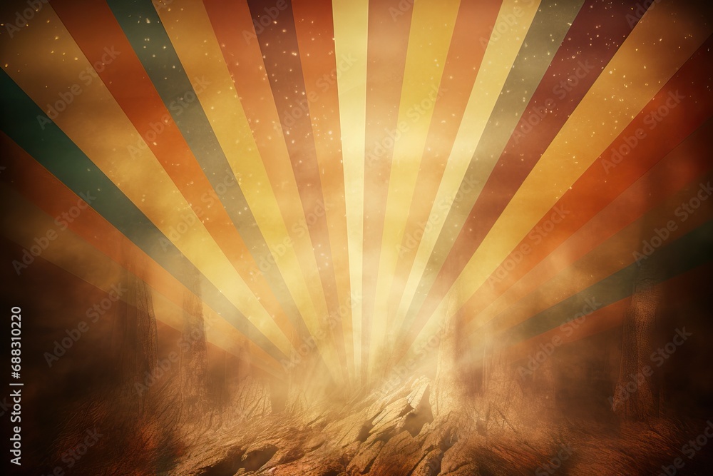 Background Sunbeams Vintage retro circus poster concert design rainbow ...