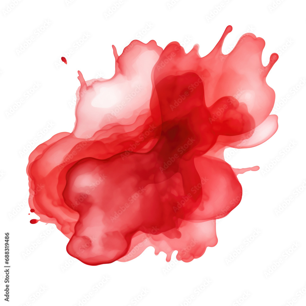 watercolor transparent red element overlay stain splash PNG white ...
