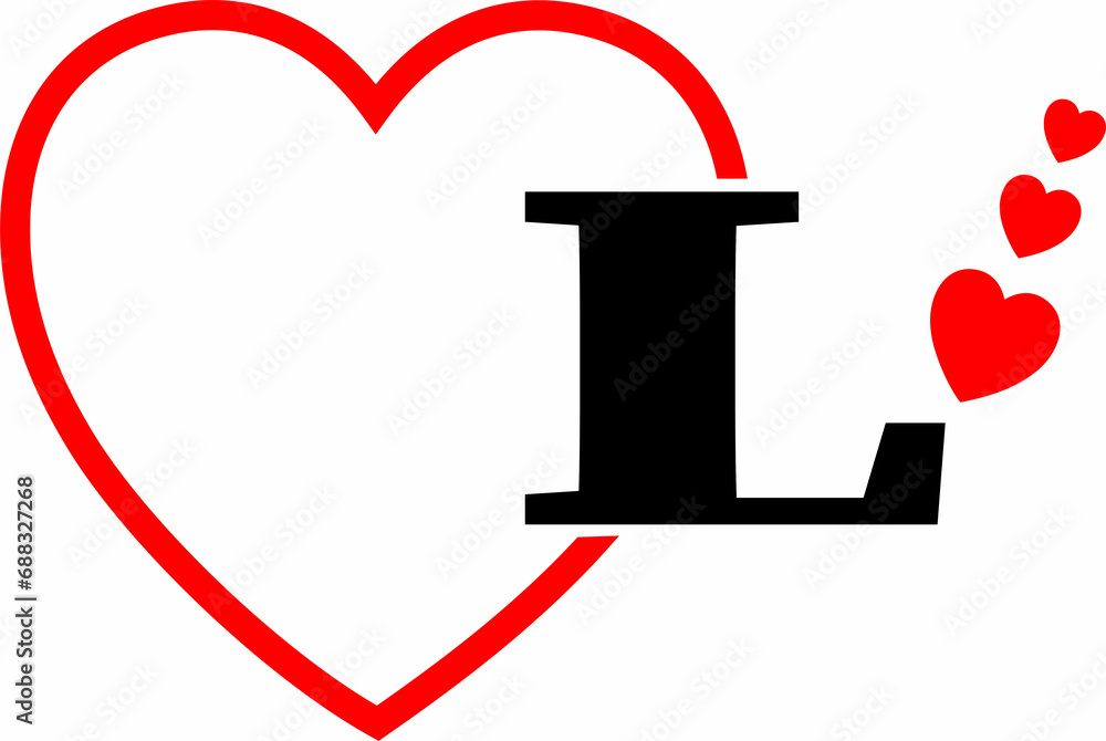 L with heart-abstract, background, banner, black, card, care, concept ...
