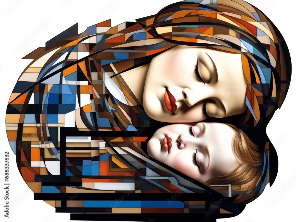 Madonna and child modern drawing , Virgin Mary and Jesus Christ, Mother ...