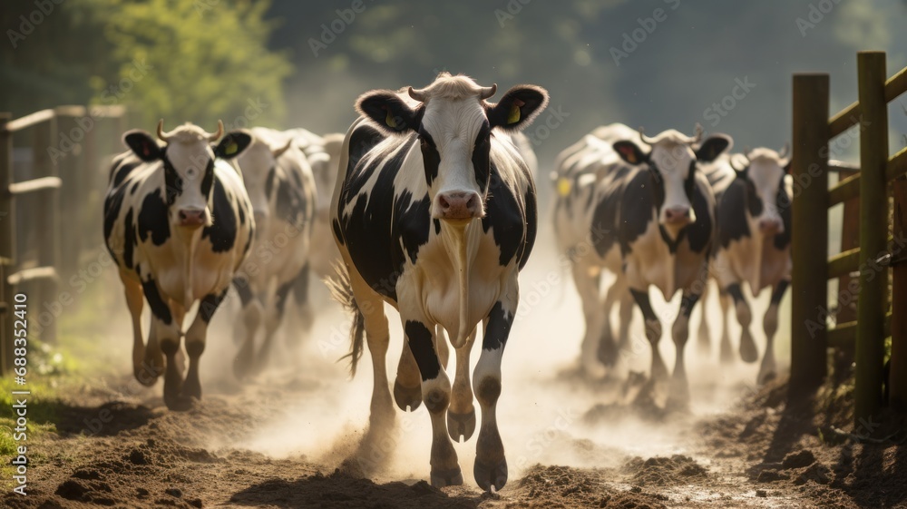 Cows in a farm, Dairy cows in farm background. Stock Photo | Adobe Stock