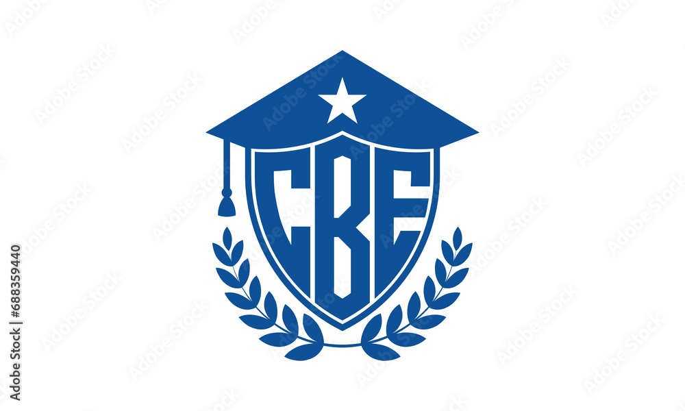 CBE three letter iconic academic logo design vector template. monogram ...