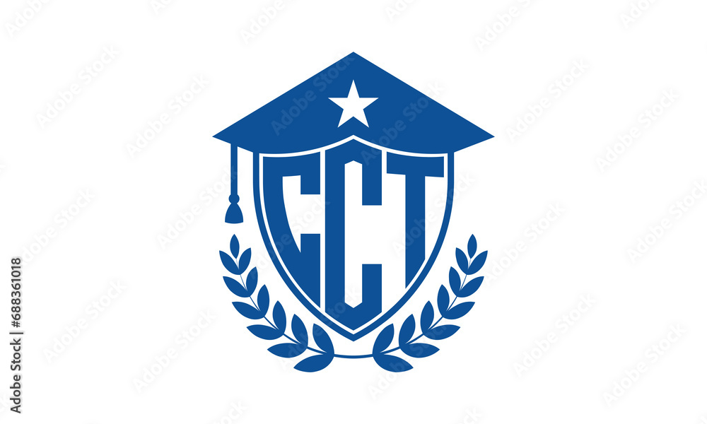 CCT three letter iconic academic logo design vector template. monogram ...