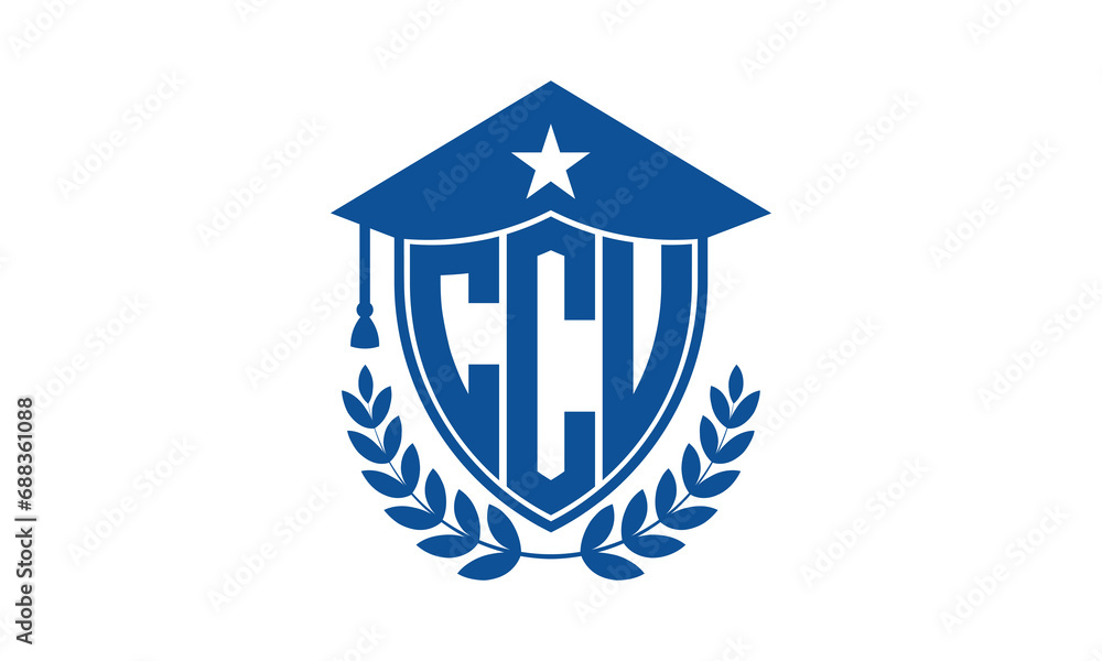 CCU three letter iconic academic logo design vector template. monogram ...