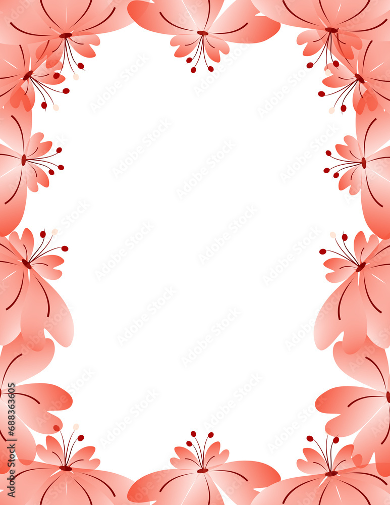 Spring Flower Frame Clipart. Cute Flower Border. Flower Bloom ...