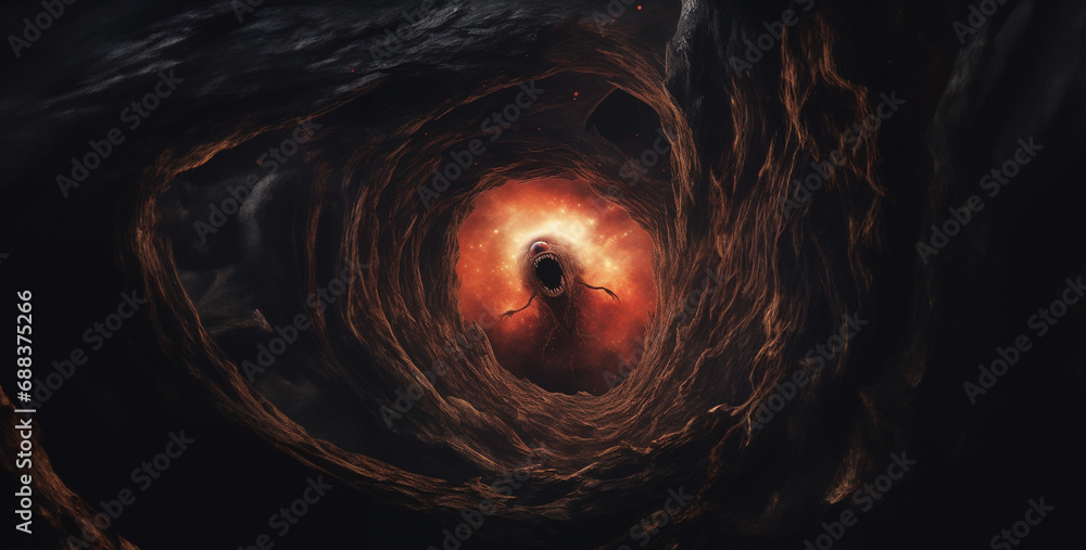 cosmic horror monster escaping from black hole.hd background wallpaper ...
