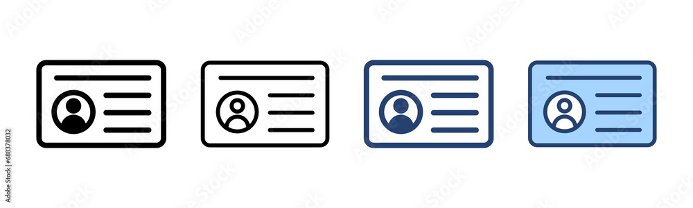 License icon vector. ID card icon. driver license, staff identification ...