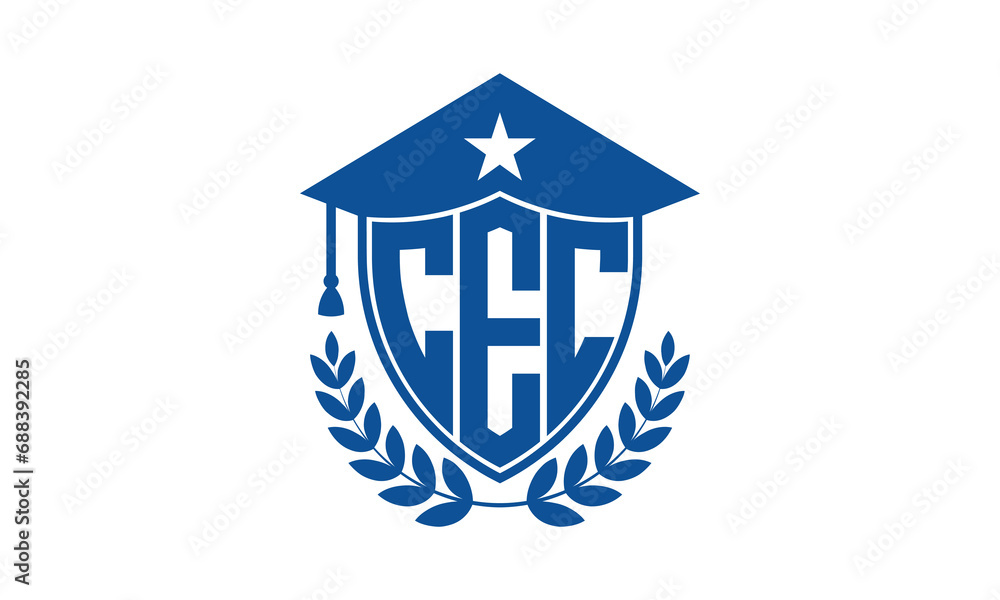 Vetor de CEC three letter iconic academic logo design vector template ...