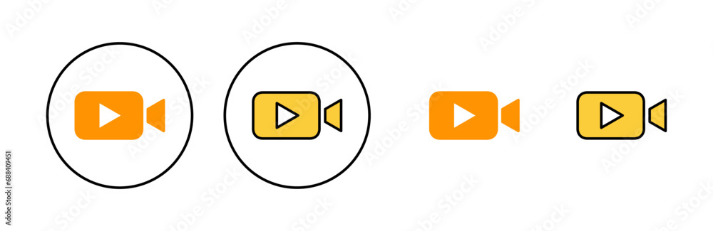 Vecteur Stock Video icon set for web and mobile app. video camera sign ...