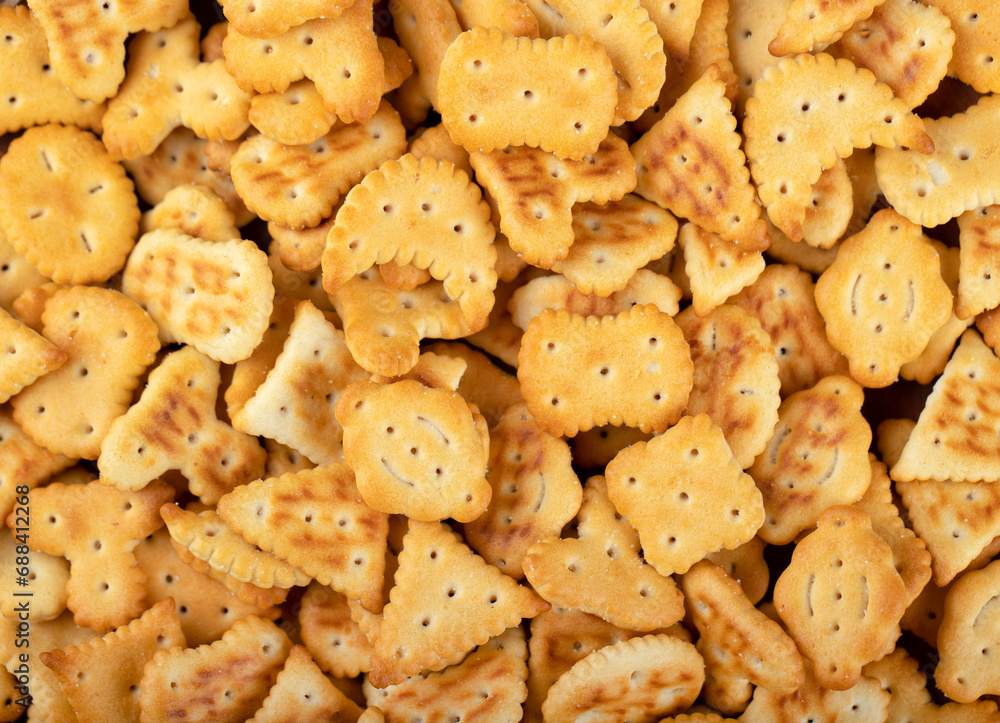 Pile of salted dry crackers on texture background Stock Photo | Adobe Stock