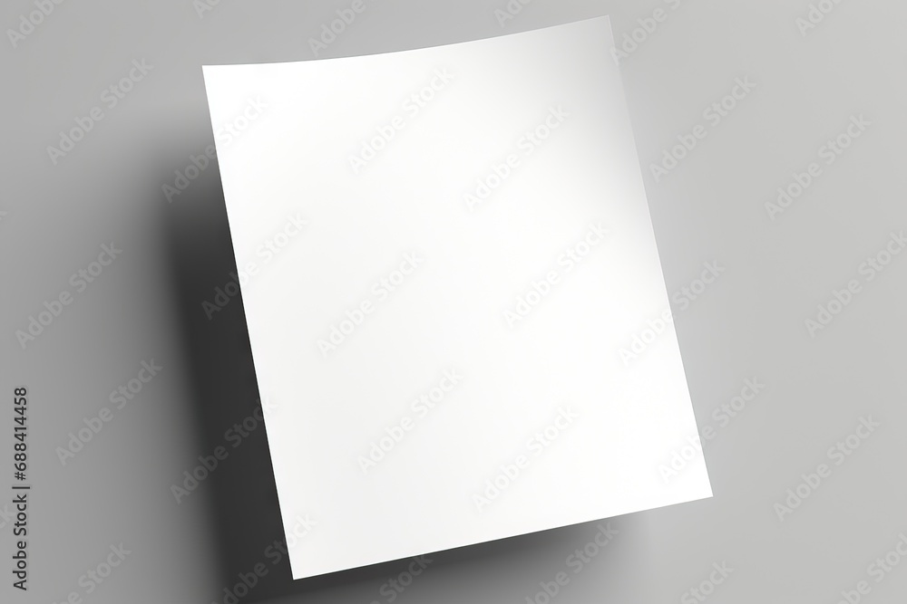 illustrating 3D up mock paper sheet White template note empty format A4 ...